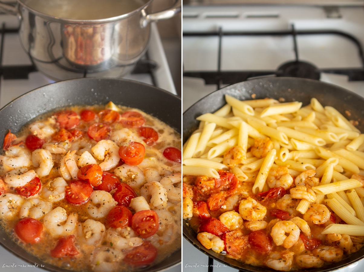 Paste cu creveți congelați și roșii cherry | Bucate Aromate